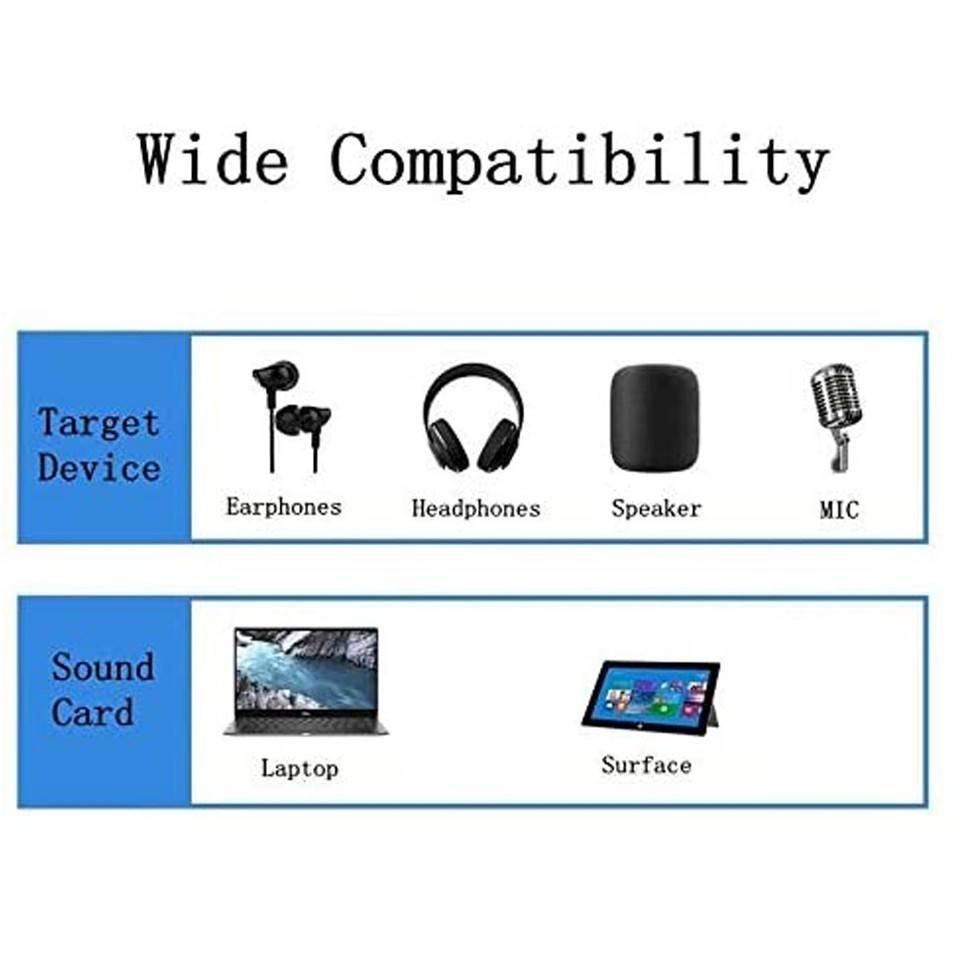 USB to 3.5mm Headphone Jack Audio Adapter,External Stereo Sound Card ...