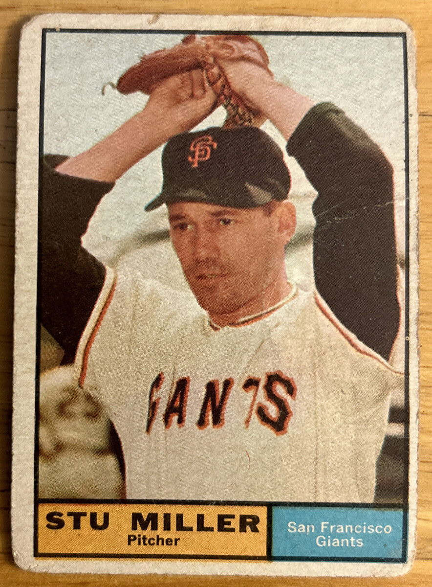 1961 Topps Stu Miller Baseball Card #72 Giants Pitcher Low-Grade Bad ...