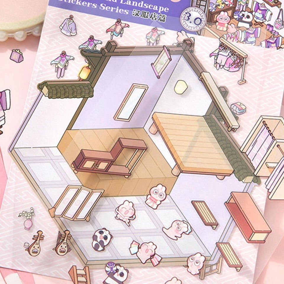 DIY 3D House Stickers 3D Scene Sticker DIY Cabin Scene Stacking) | eBay