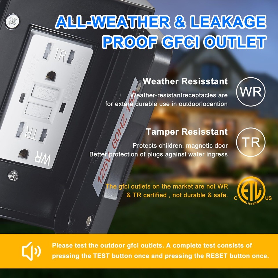 Porch Light with GFCI Outlet Dusk to Dawn Motion Sensor Outdoor Light 3 ...