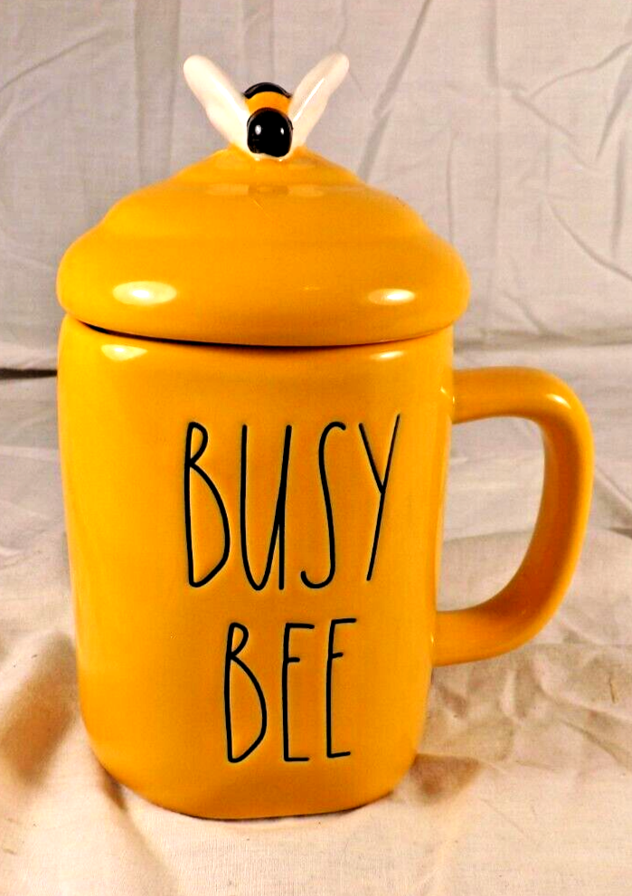 Yellow Rae Dunn Busy Bee Mug with Bee Topper Lid Artisan Collection by ...