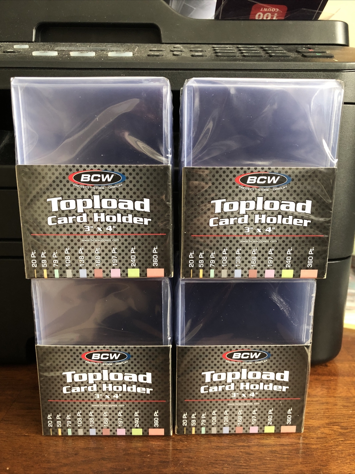 BCW 3X4 Thick Card Toploaders 4 Packs of 25 per pack for up to 59pt ...