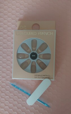 Primark, Long, Glossy, French BARE, nails +free sparkle cuticle and ...