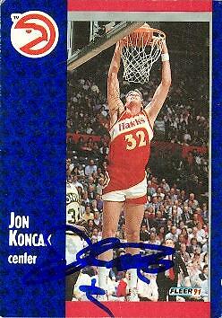 Jon Koncak autographed Basketball Card (Atlanta Hawks) 1991 Fleer #2 | eBay