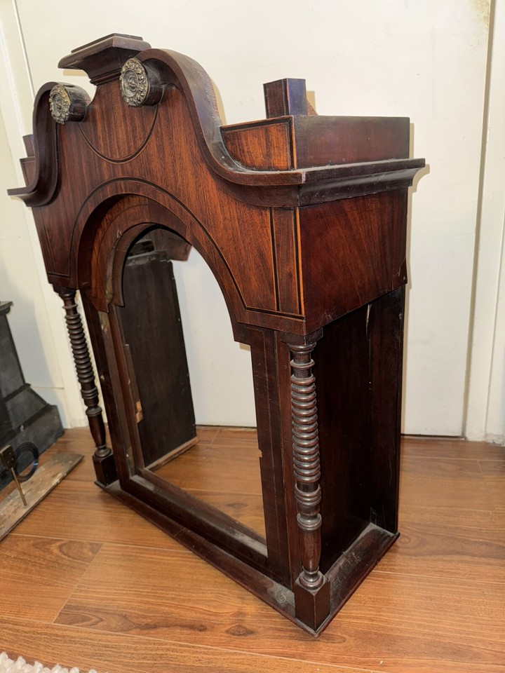 Large Antique English Grandfather Clock Hood/Top With Inlay | eBay