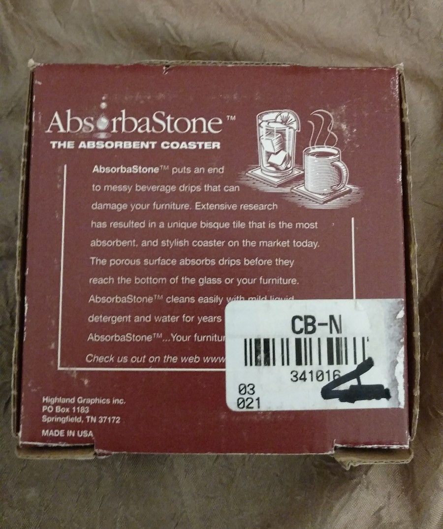 AbsorbaStone Coasters Monogram Letter N Set of 4 Cork Backed | eBay