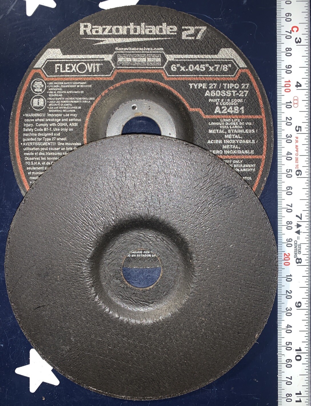 2 X Razorblade Flexovit 6”x.045”x7/8” Cut-Off Wheel Type 27 A2481 (2 ...