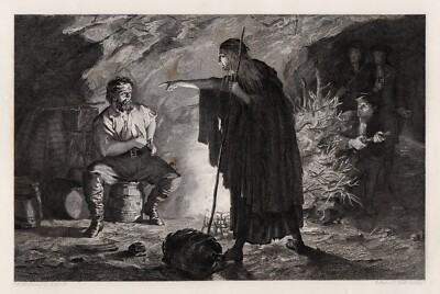 1800s John Blake MACDONALD Engraving "Hatteraick is Captured" FRAMED ...