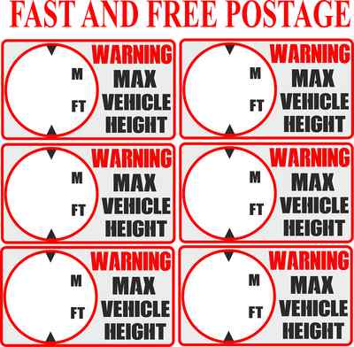 Vehicle Height Sticker Lorry Height Warning Decal Maximum Height ...