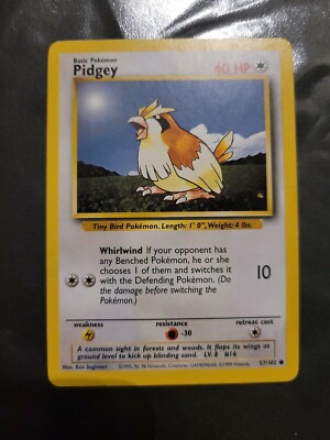 Pokemon TCG Card 1999 unlimited base set Pidgey 57/102 | eBay