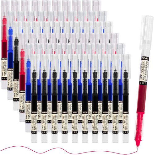 60 Pieces Rollerball Pens Bulk 0.5 Mm Japanese Fine Point Pens Smooth ...