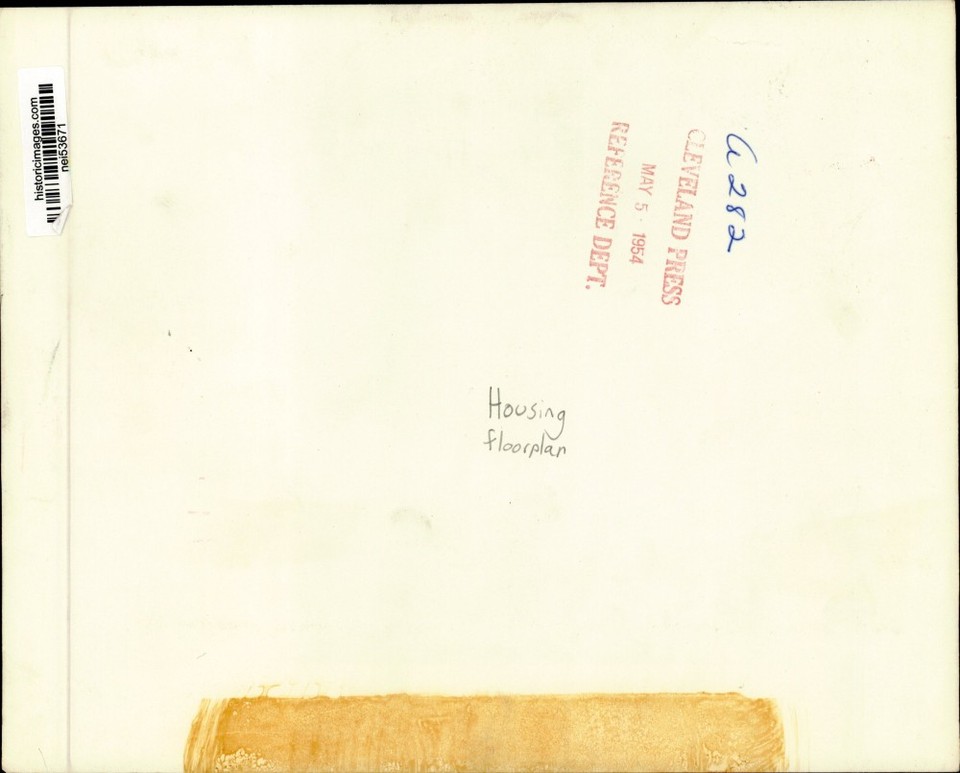 1954 Press Photo Housing floor plan and architect's drawing of the ...