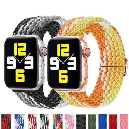 Adjustable Nylon Braided Solo Loop For Apple Watch Series 7 6 5 SE 41 ...
