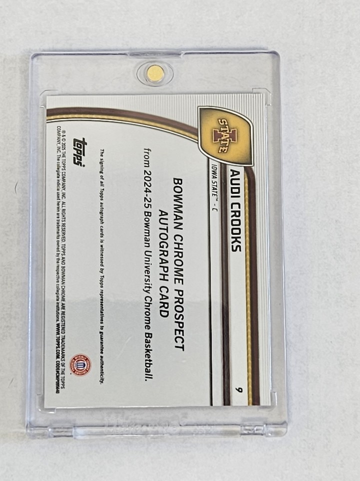 2024-25 Bowman Chrome University AUDI CROOKS Black White Stealth 1st ...