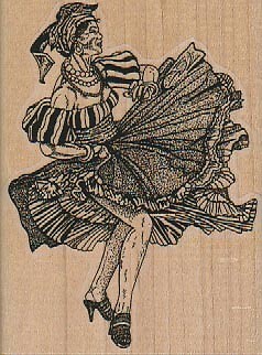 Spanish Dancer 2 1/2 x 3 1/4" Rubber Stamp, Woman Stamp, Dancer Stamp ...