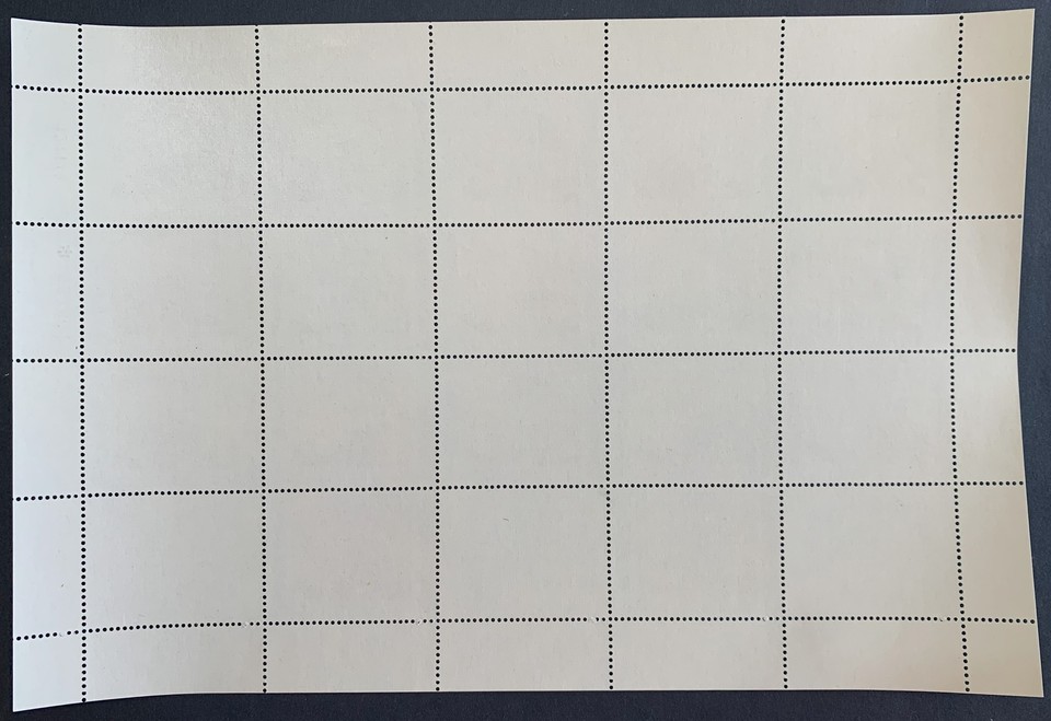 JNF tabbed stamp sheet 1979 70th Anniversary Tel Aviv, WHITE paper ...