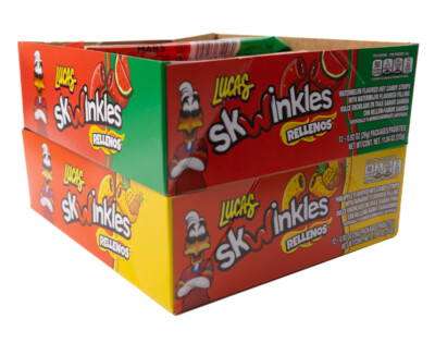 Lucas Skwinkles Rellenos Hot Mexican Candy Strips Watermelon & Pineaple ...