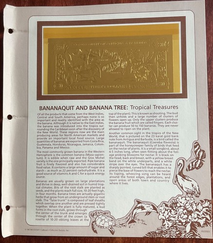 23kt Gold $30 Antigua & Barbuda Banknote - Bananaquit & Banana Tree L49 ...