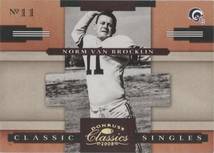 2008 Donruss Classics - Classic Singles Norm Van Brocklin #CS-21 Gold ...