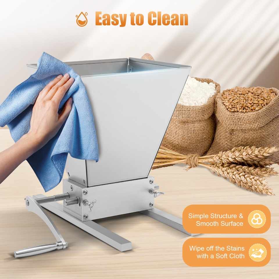 Manual Roller Grain Mill 4L Adjustable Low Speed Drill Corn Crusher ...