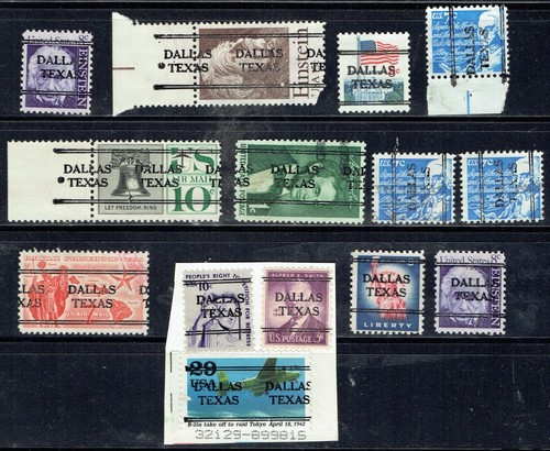 14 verschiedene DLE Ausgaben f/DALLAS TX (241) Schöne Ausgaben mit einigen seltenen Denomen ...