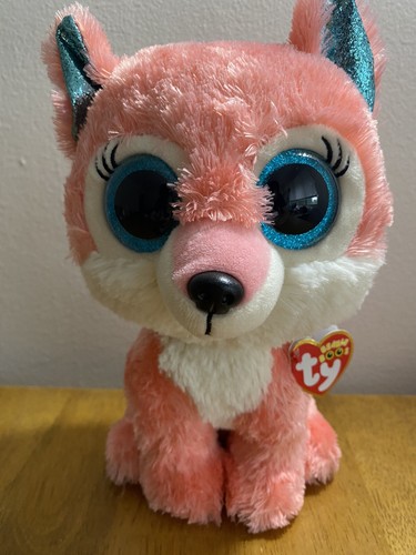Medium Ty Beanie Boos Maggie The Pink Wolf Great Wolf Lodge Exclusive 9 ...