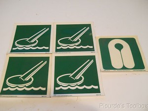 Lot of (5) Maritime IMO 4" by 4" Vinyl Safety Stickers, 121-A & 116 ...