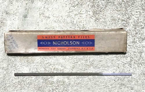 Nicholson X.F. swiss pattern 6" #0 cut round straight file USA made ...