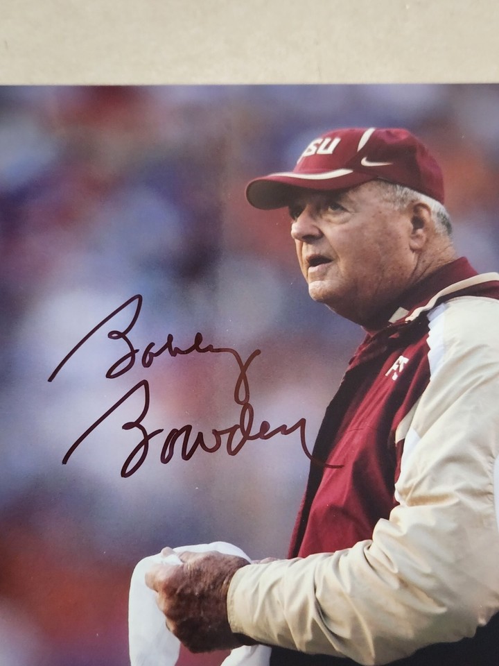 BOBBY BOWDEN SIGNED FLORIDA STATE SEMINOLES 8X10 PHOTO HOF RIP NICE SIG ...