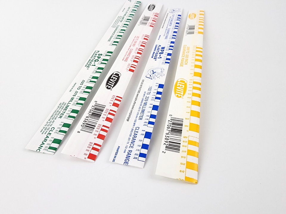 4x Plastigage Blue Red Green Yellow Main Rod Bearing Clearance Gauge ...