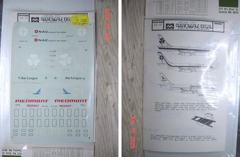 Vintage Airplane Plastic Model Decals - You Choose. fc1 | eBay