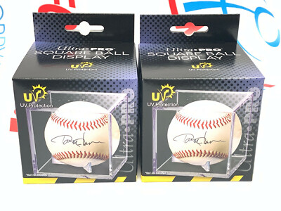 (2) ULTRA PRO BASEBALL CUBE, UV PROTECTED baseball display case clear ...