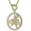 Real Diamond Circle Star Pendant Necklace SI1 G 1.15 C Prong Set 14K ...