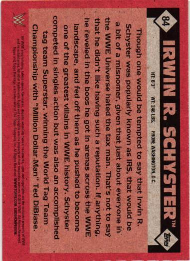 2016 Topps WWE Heritage #84 Irwin R. Schyster | eBay