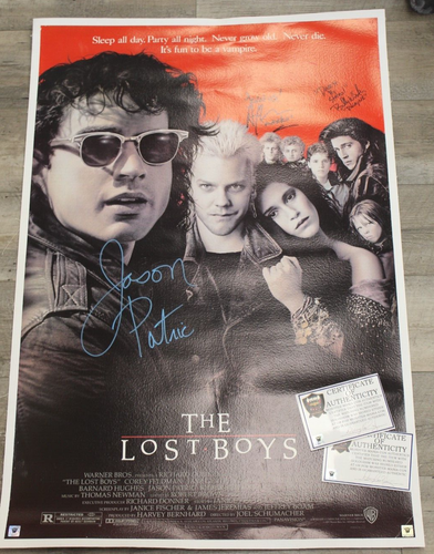 The Lost Boys Movie Poster Autographed Jason Patric, Billy Wirth Alex ...