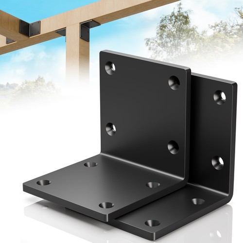 2 PCS 6"x6"x5" Heavy Duty Steel Corner L Brackets | 90 Degree Angle ...