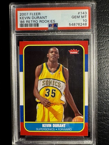 🔥2007 KEVIN DURANT ROOKIE FLEER 1986 RETRO ROOKIES BASKETBALL RC PSA 10 ...