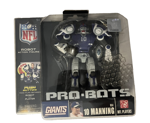 PRO-BOTS Eli Manning #10 NY Giants Robot 6” NFL Action Figure 2008 Toy ...