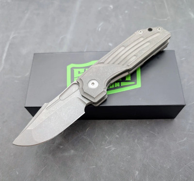 Jason Stout Knife and Tool "Snappy Boi" Milled Titanium, M390 Dark Bead ...