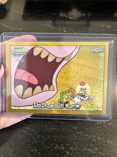 Topps Chrome SpongeBob Alaskan bull Worm Gold /50 SpongeBob Sandy ...