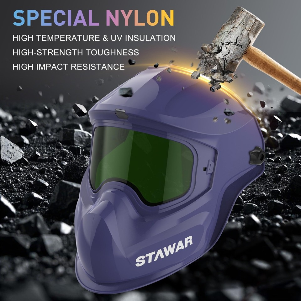 STAWAR Purple Grinding Face Shield, Lightweight Cutting Face Shield ...