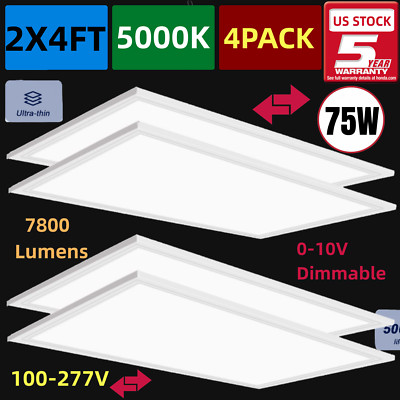 2x4 LED Drop Ceiling Light Fixture,Backlit Panel Lights,0-10V Dimmable ...