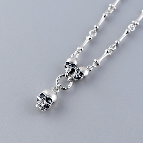 1PC 925 Sterling Silver Gothic Skull Bones Skeleton Biker Rocker Punk ...