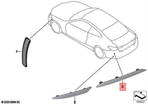 Genuine BMW G22 G23 420d 420dX 420i 1.6 Rear Reflector Rear Left M ...