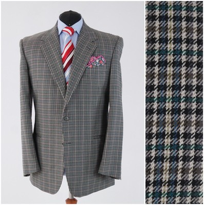 Mens Italian Sport Coat 42R US Size SARTI FIORENTINI Plaid Wool Blazer ...