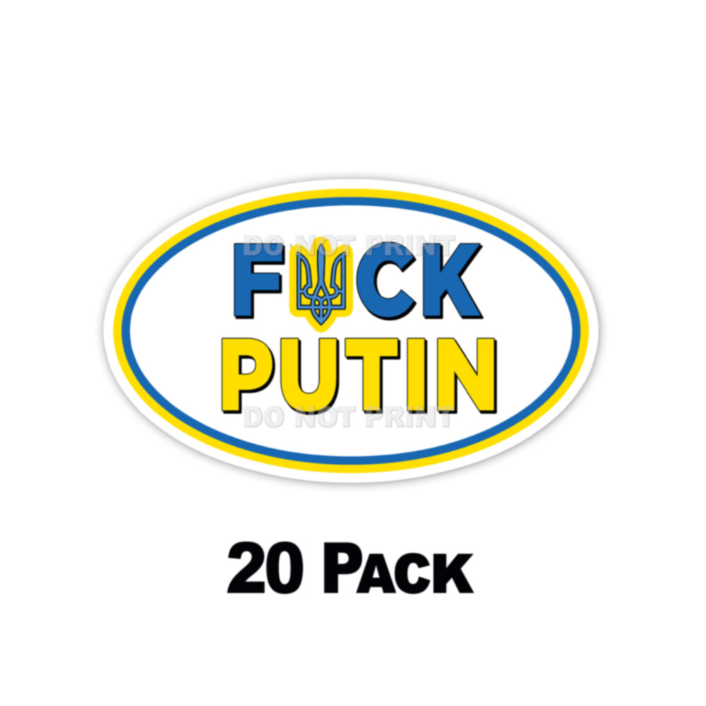 F*ck Putin Oval Decals - Anti Russia Pro Ukrainian Sticker Decal TRYZUB ...