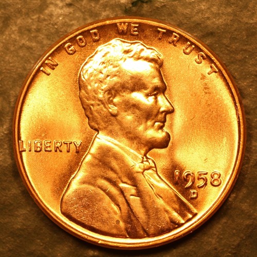 1958-D Lincoln Wheat Cent/CC-022 *BU ERROR: CC-RPM-022 Raw/Gem RED-From ...