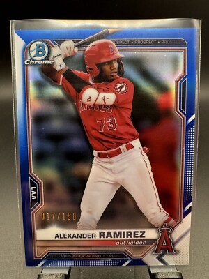 ALEXANDER RAMIREZ 2021 Blue /150 BOWMAN CHROME DRAFT BASEBALL REFRACTOR ...