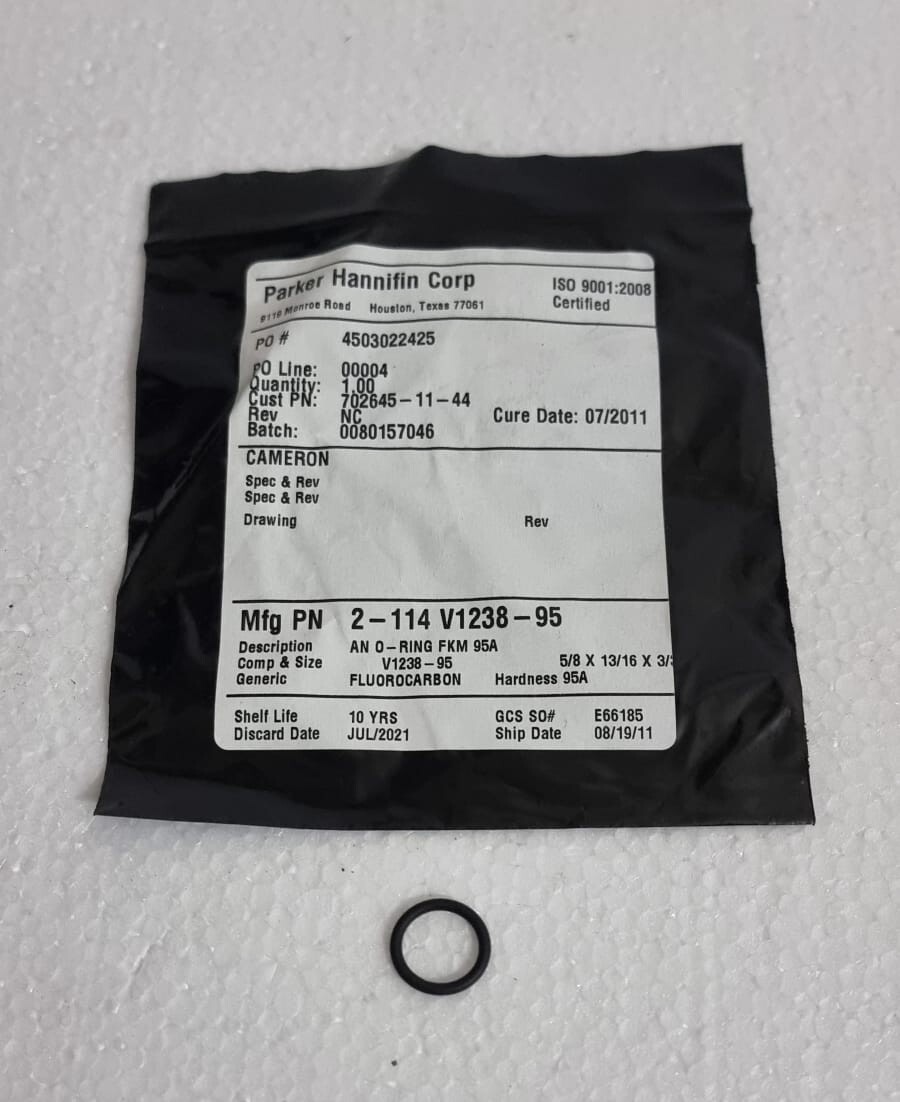 PARKER HANNIFIN CORP 2-114 V1238-95 AN O-RING FKM 95A Lot Of 2 Pieces ...
