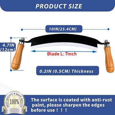 10 inch Curved Draw Shave Knife Draw Knife Woodworking Debarking ...